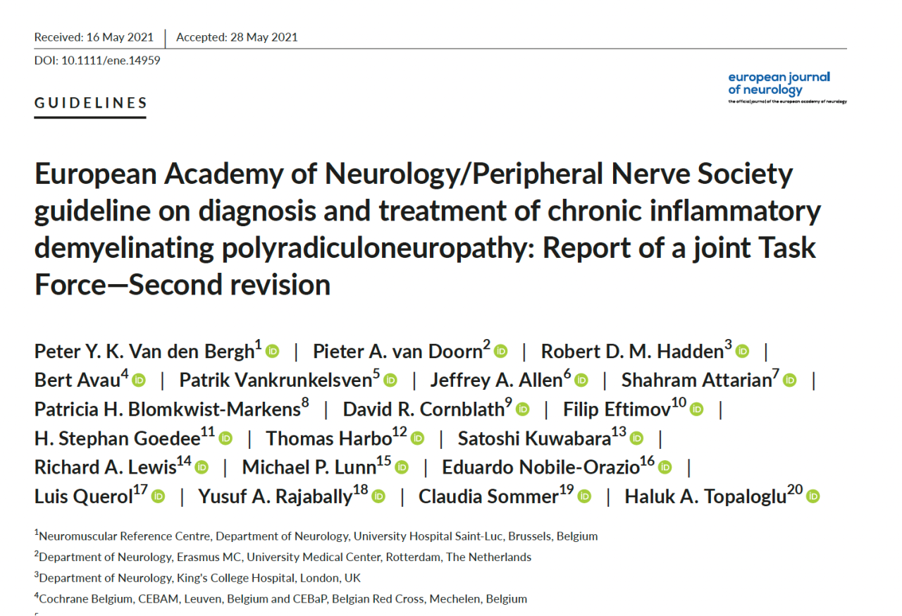 EAN/PNS CIDP Guideline Information- Ultrasound as supportive criterion